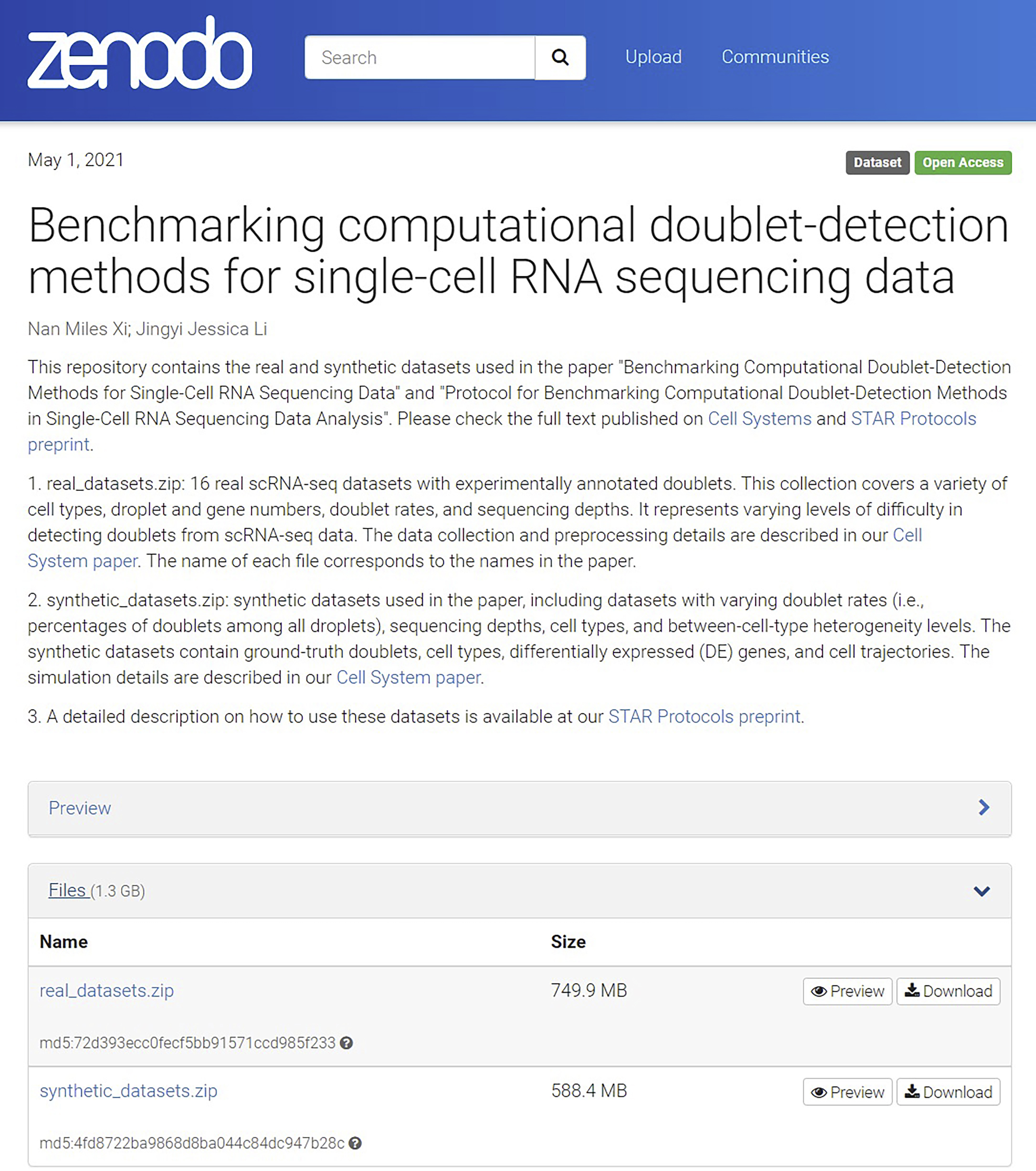Cell Press: STAR Protocols